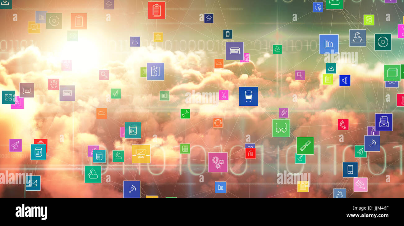 Composite 3d image of technology icons Stock Photo - Alamy