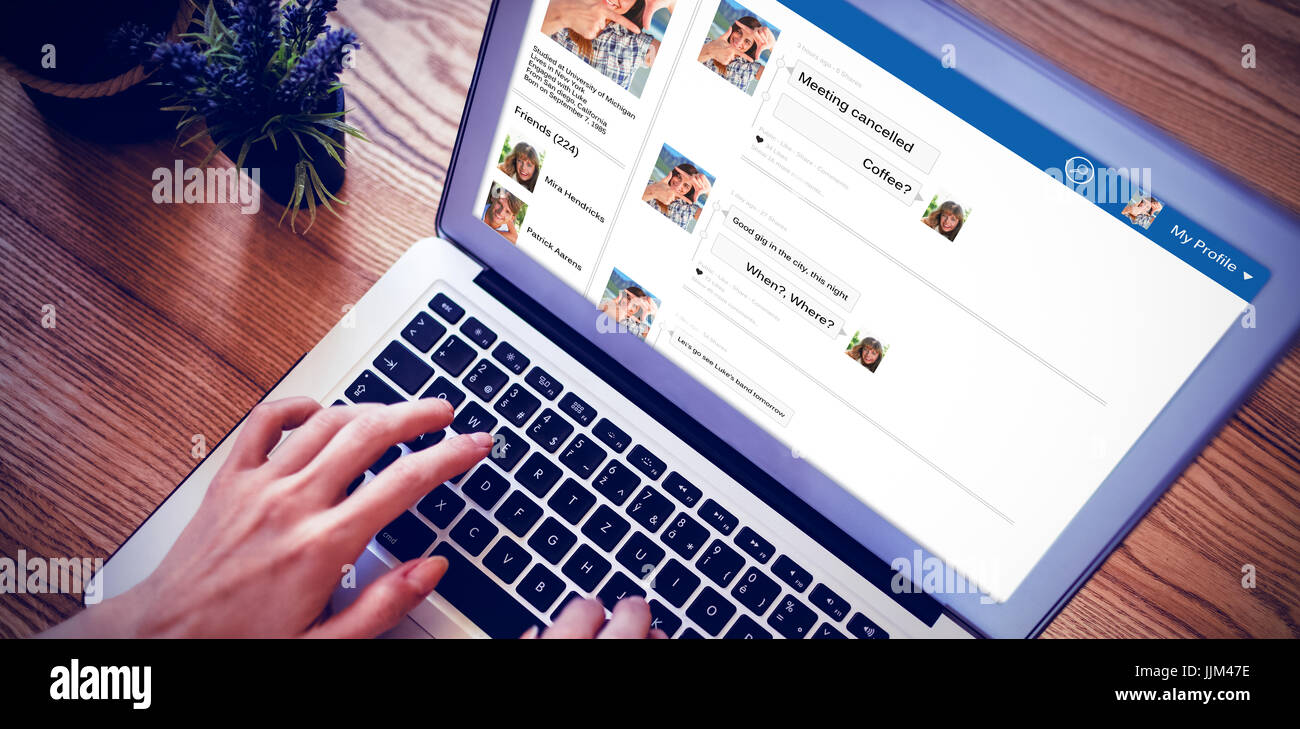 Composite 3d image of interface of chat application Stock Photo - Alamy