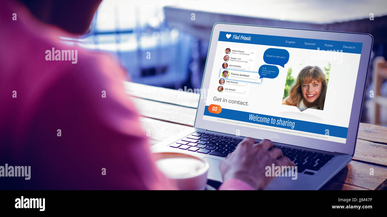 Composite 3d image of interface of chat application Stock Photo - Alamy