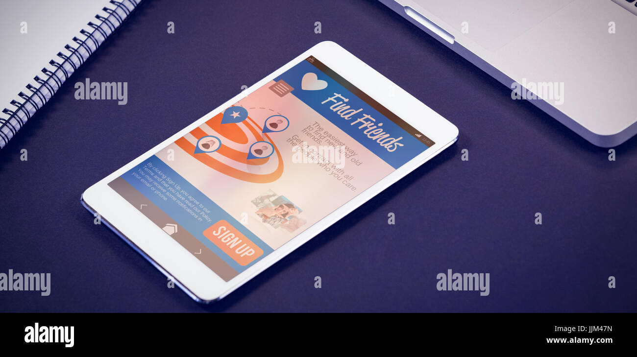 Composite 3d image of interface of chat application Stock Photo - Alamy