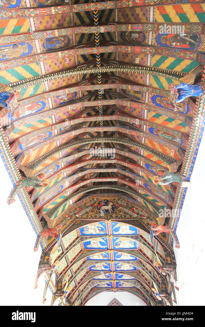 Painted ceiling by Mildred Holland 1863-66, Huntingfield church ...