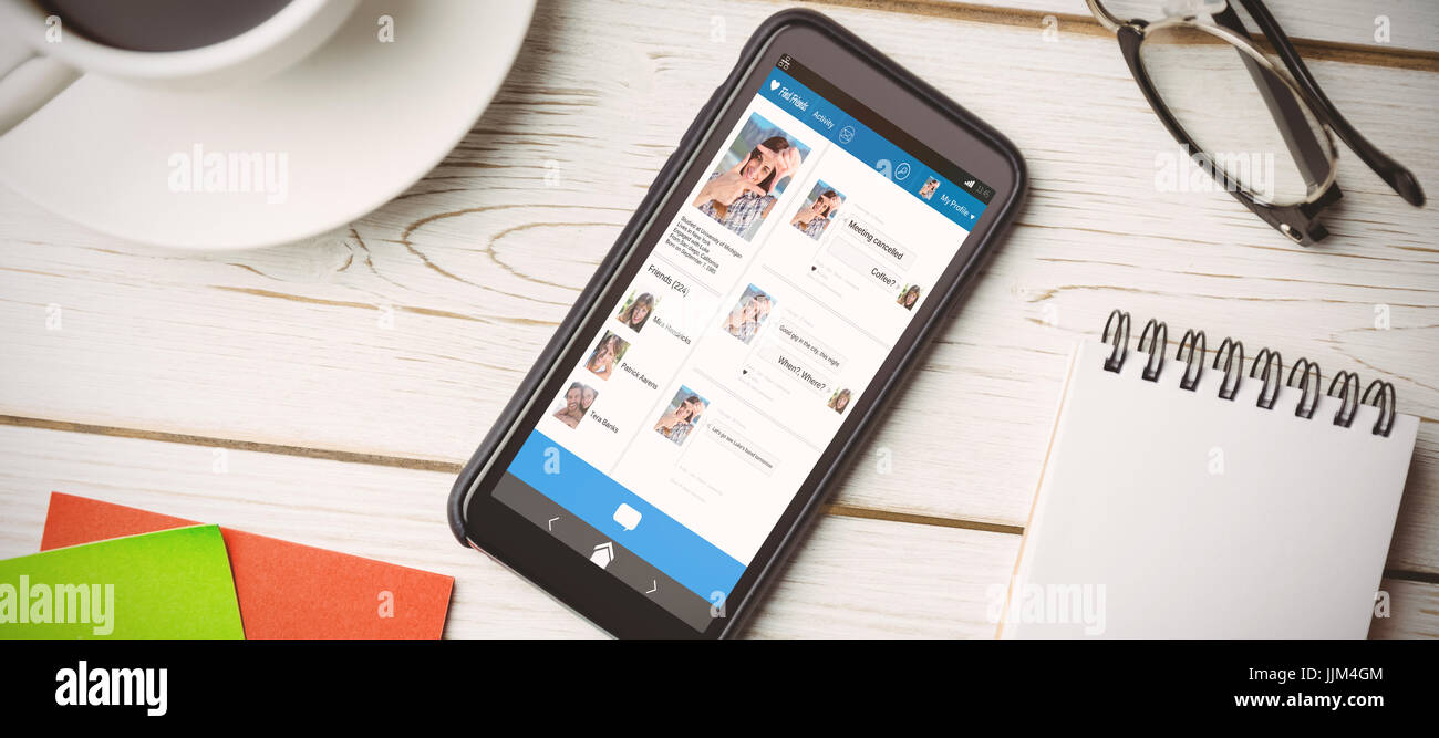 Composite 3d image of interface of chat application Stock Photo - Alamy