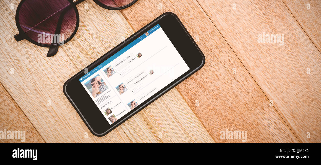 Composite 3d image of interface of chat application Stock Photo - Alamy
