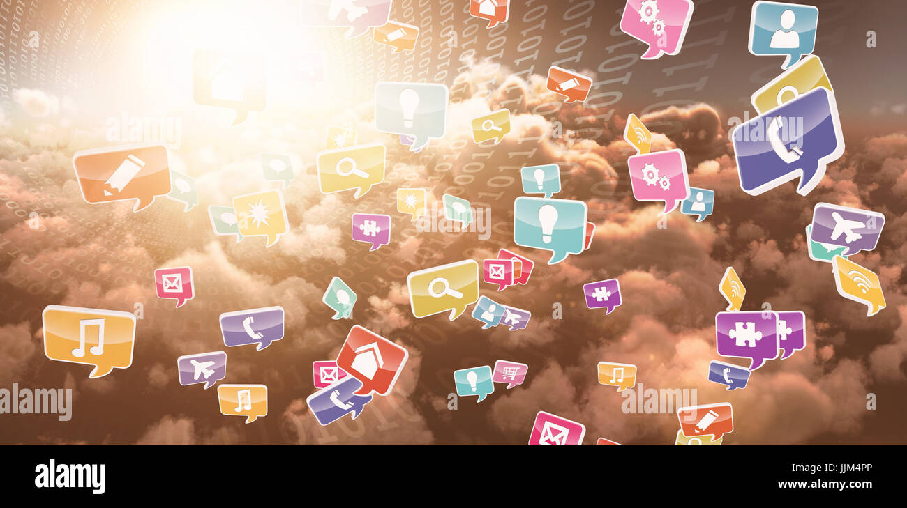 Composite 3d image of colourful computer applications Stock Photo - Alamy