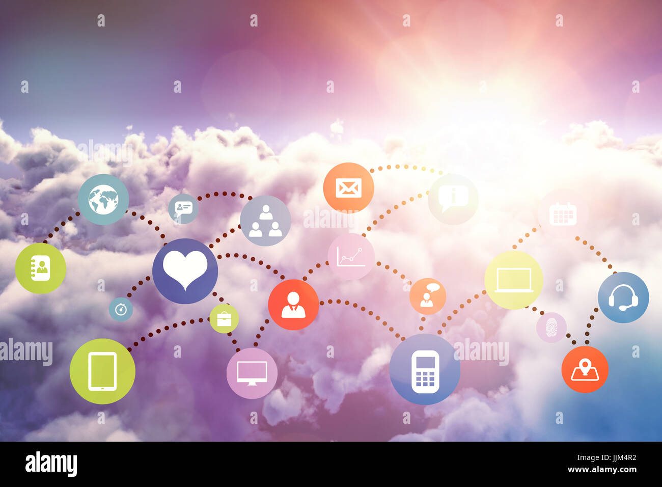 Composite 3d image of colourful icons Stock Photo - Alamy