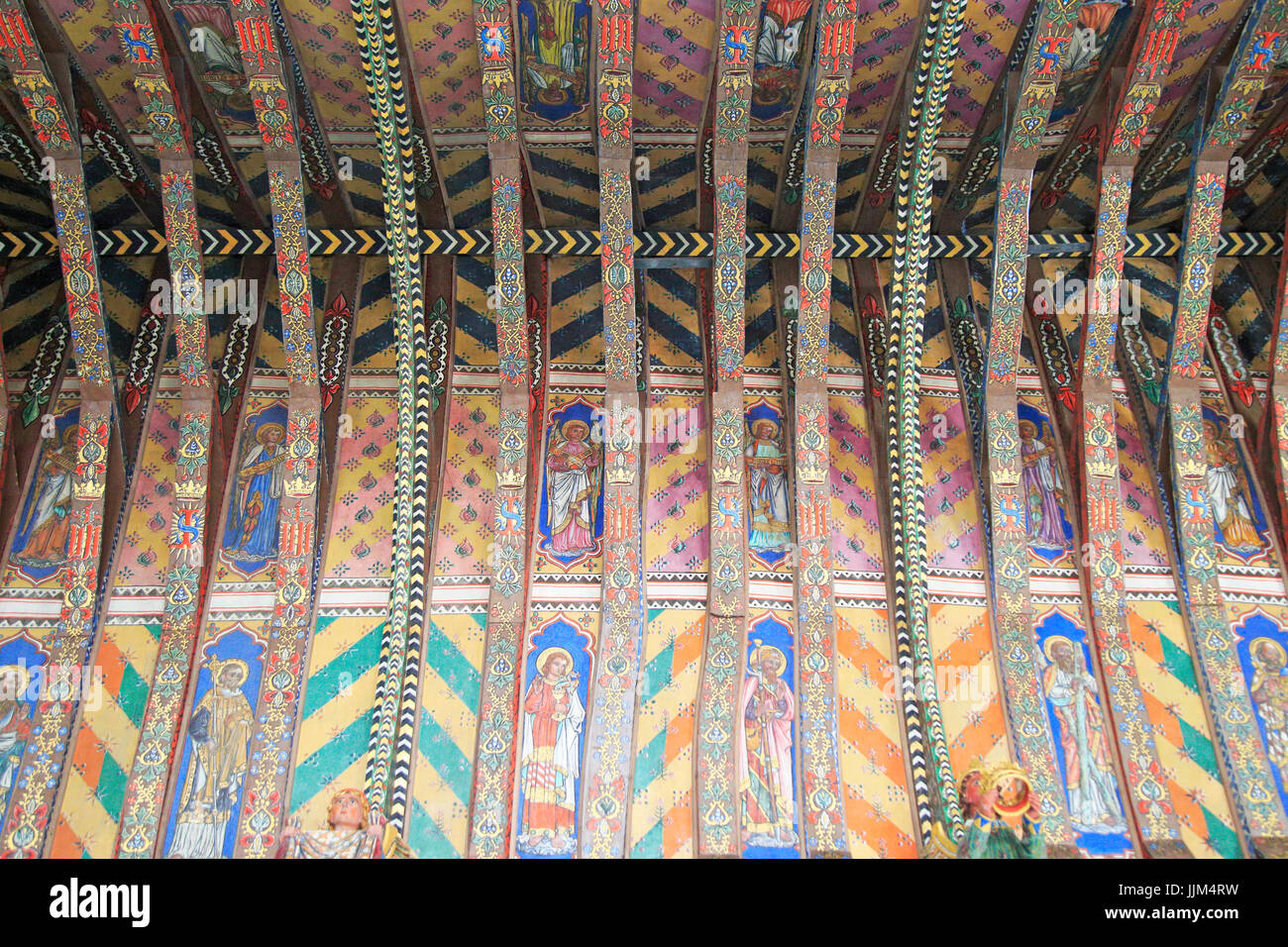 Painted ceiling by Mildred Holland 1863-66, Huntingfield church ...