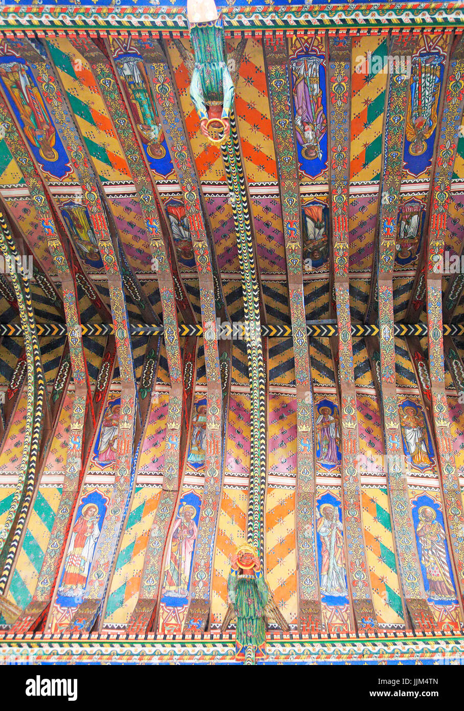 Painted ceiling by Mildred Holland 1863-66, Huntingfield church ...