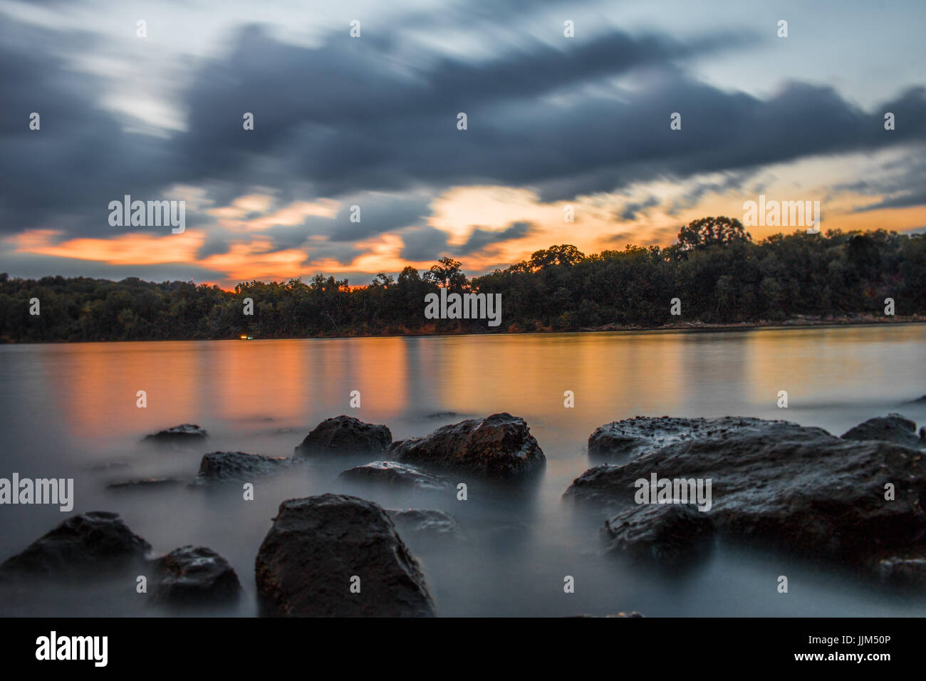 Long Exposure River Water Sunset Stock Photo - Alamy