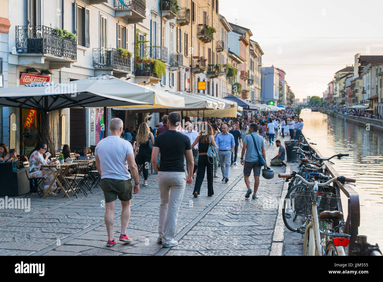 Navigli district is a popular hangout for the Milanese pastime of the ...