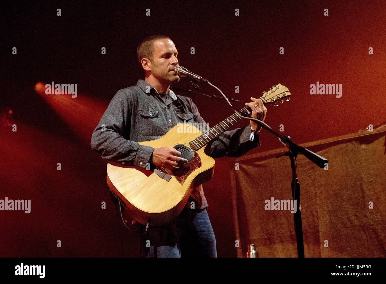 Jack Johnson performing on stage during the Monterey International Pop ...