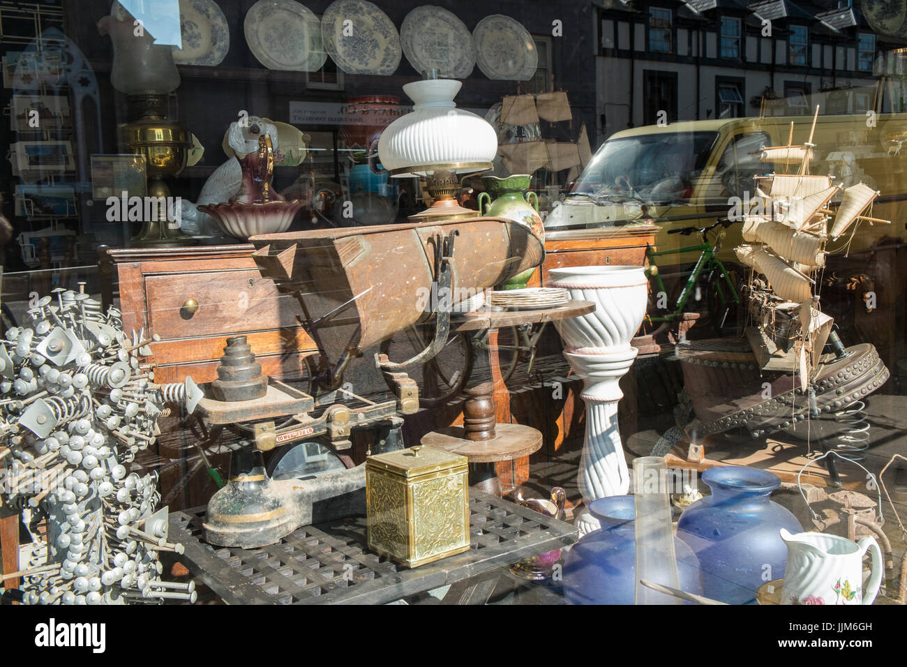 Charlie's,antique,shop,window,display,market,town,Mach,Machynlleth ...