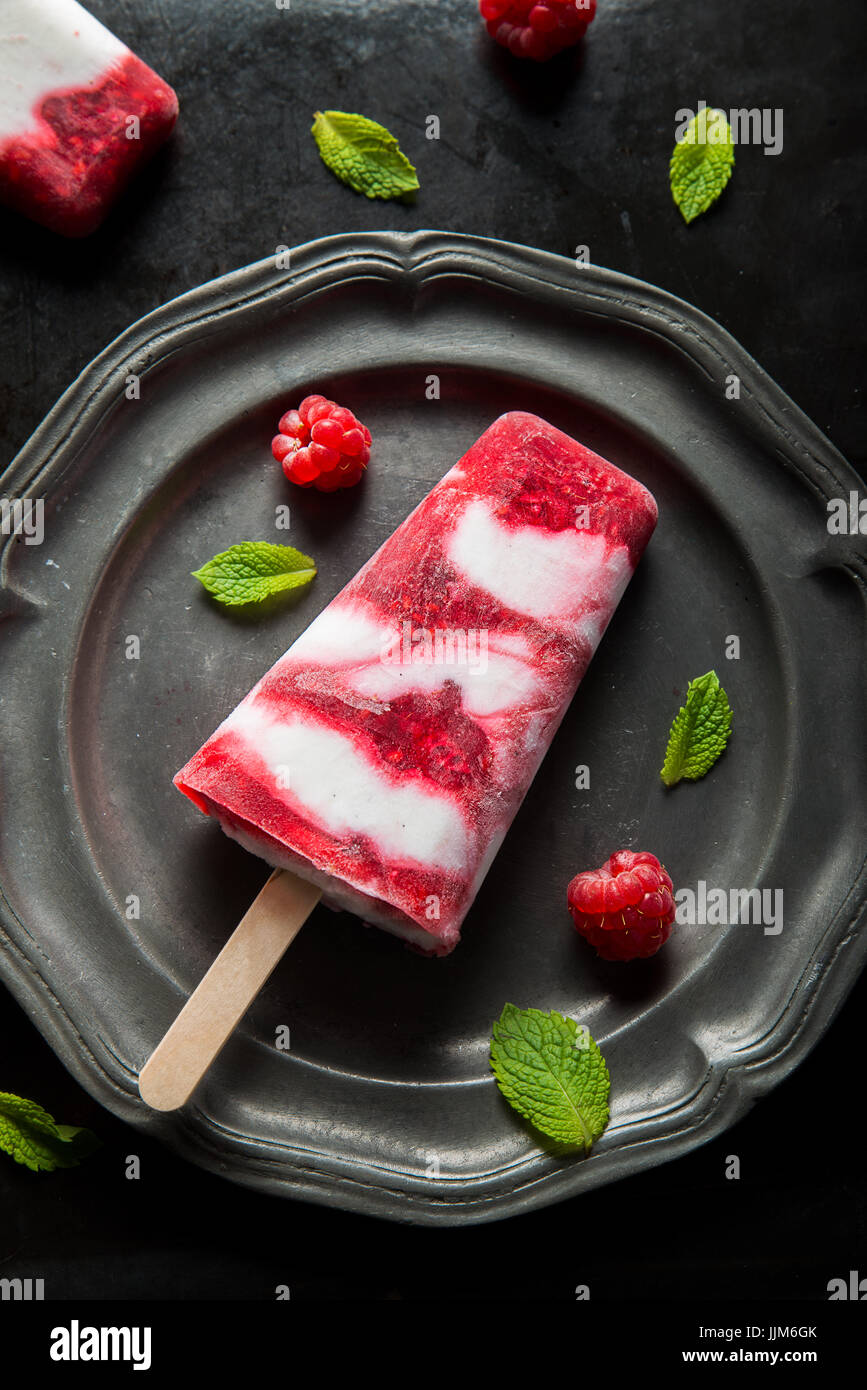 Strawberry ice cream on stick Stock Photo - Alamy