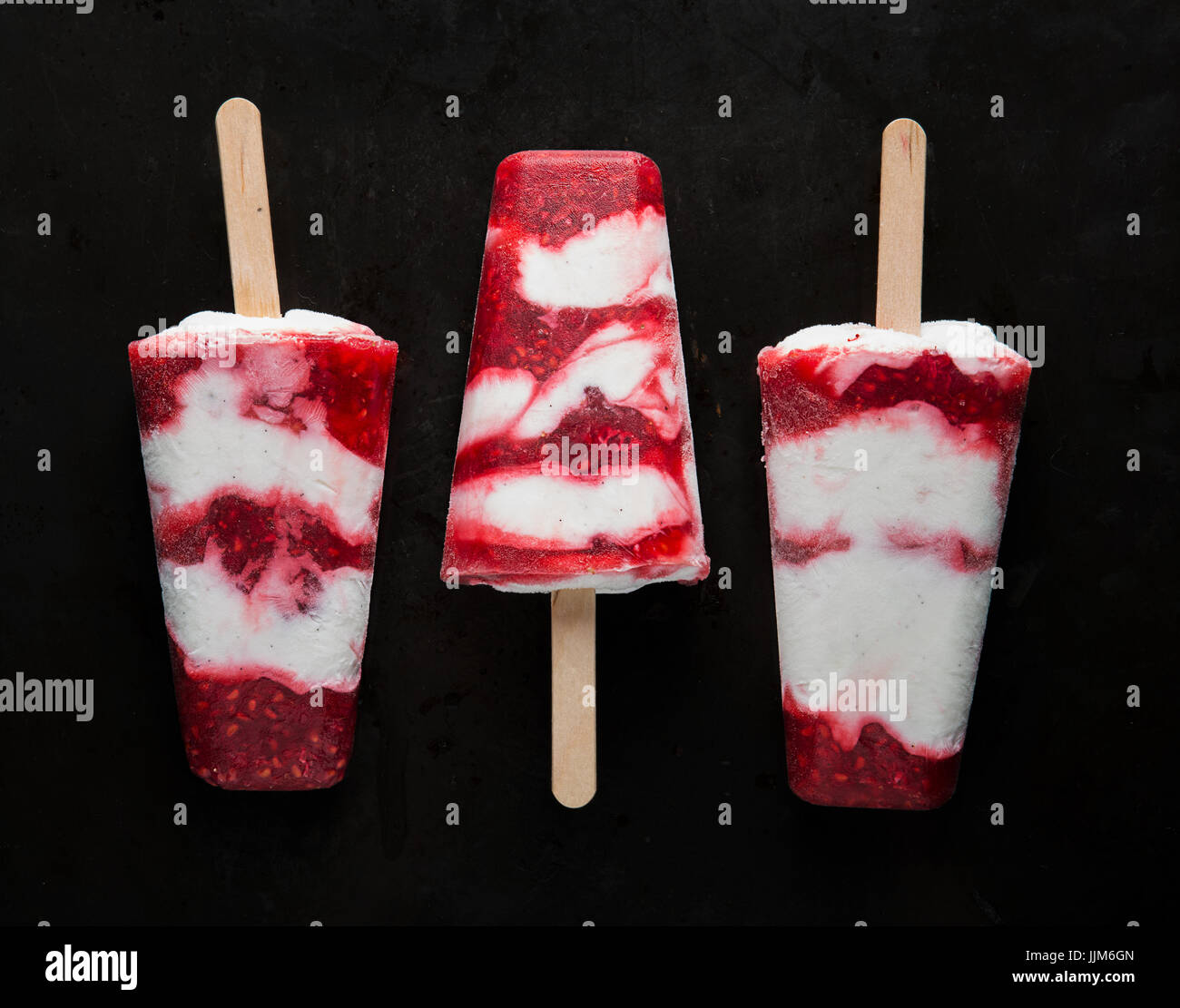 Strawberry ice cream on stick Stock Photo - Alamy