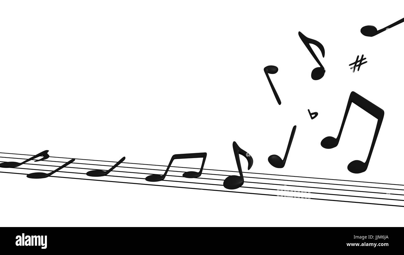 Musical Notes Lifting off Staff Stock Photo - Alamy