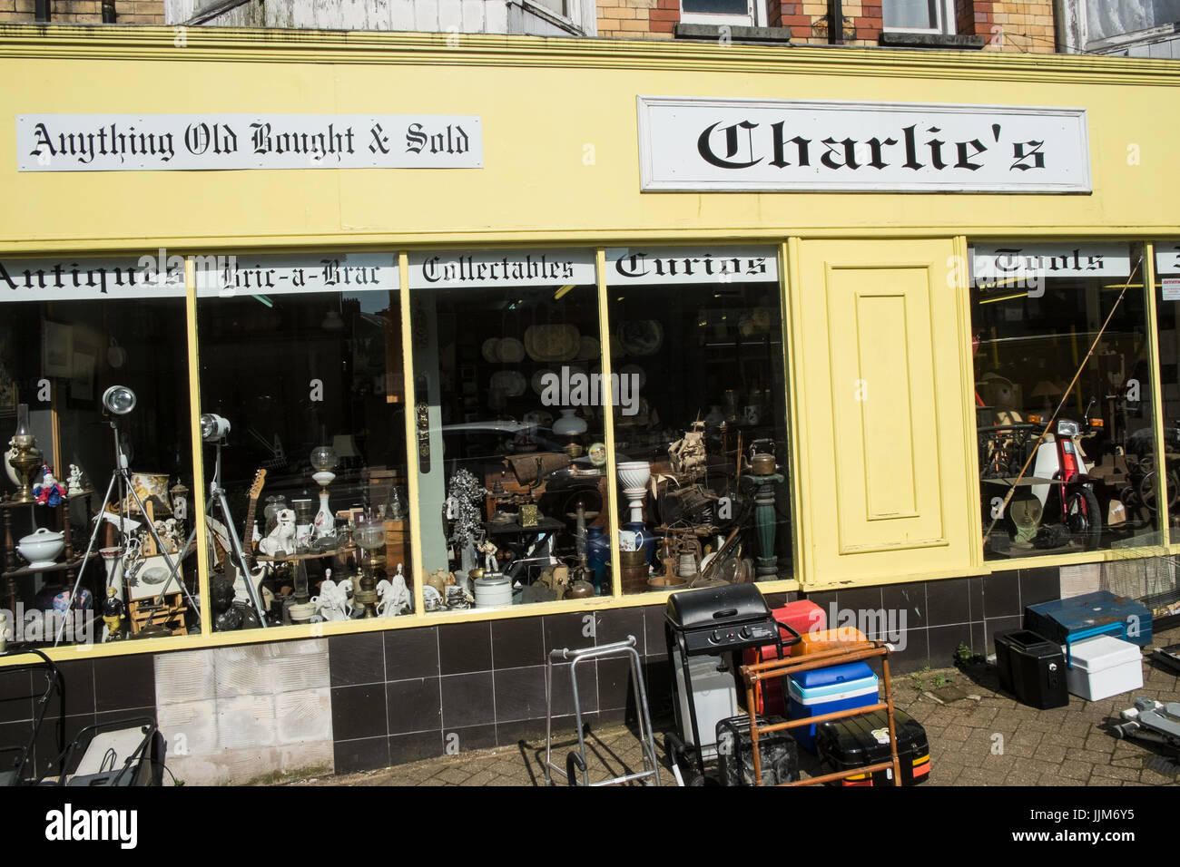 Charlie's,antique,shop,window,display,market,town,Mach,Machynlleth ...