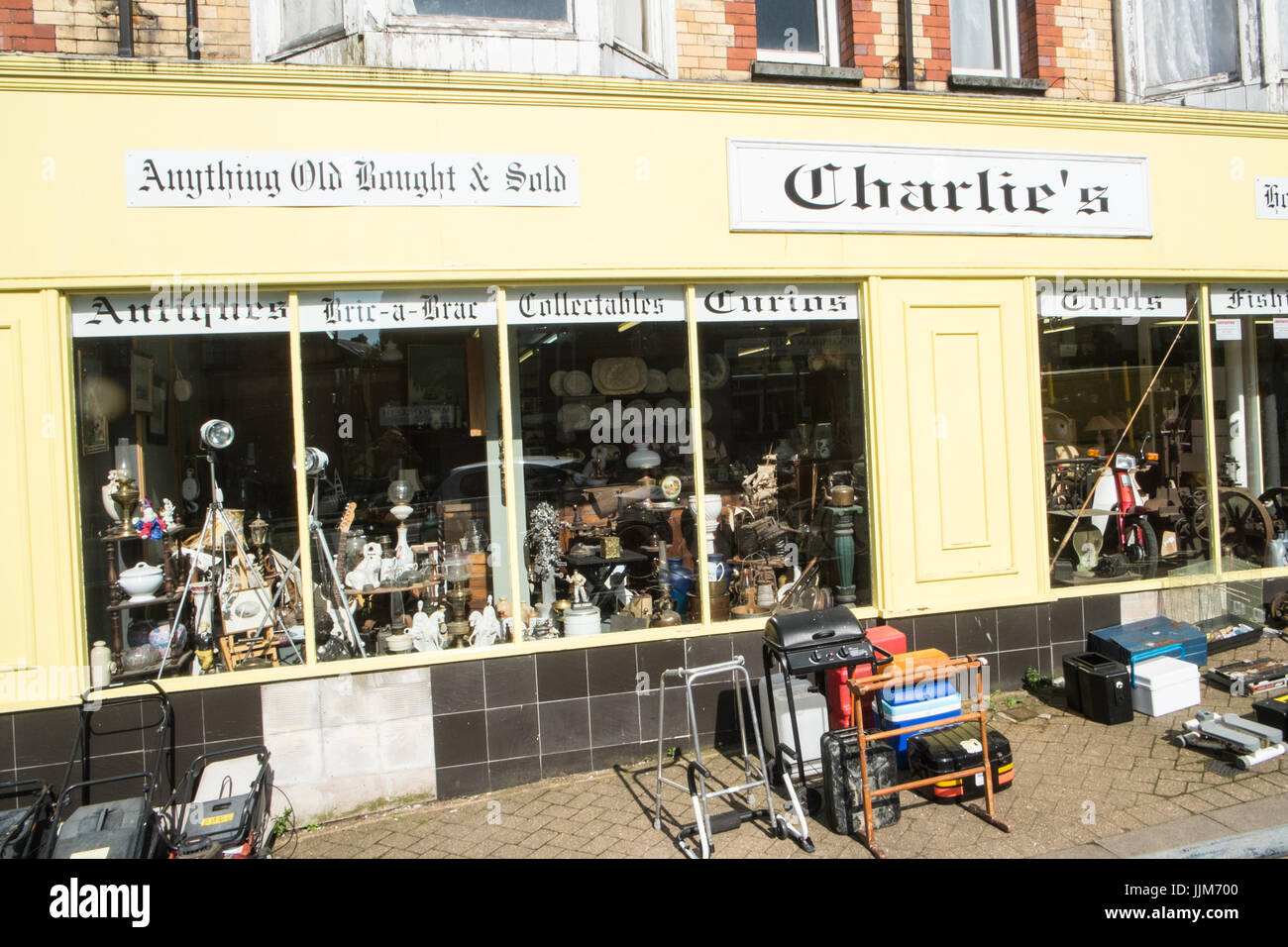 Charlie's,antique,shop,window,display,market,town,Mach,Machynlleth ...