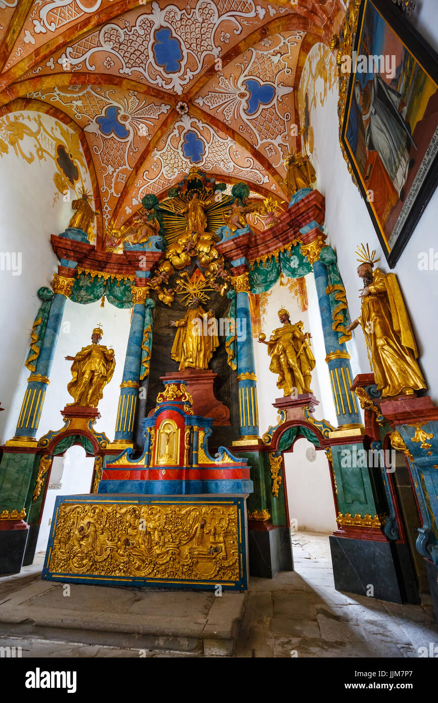Slovakia, Red Monastery, May 21, 2017: Interior of famous Red Monastery ...