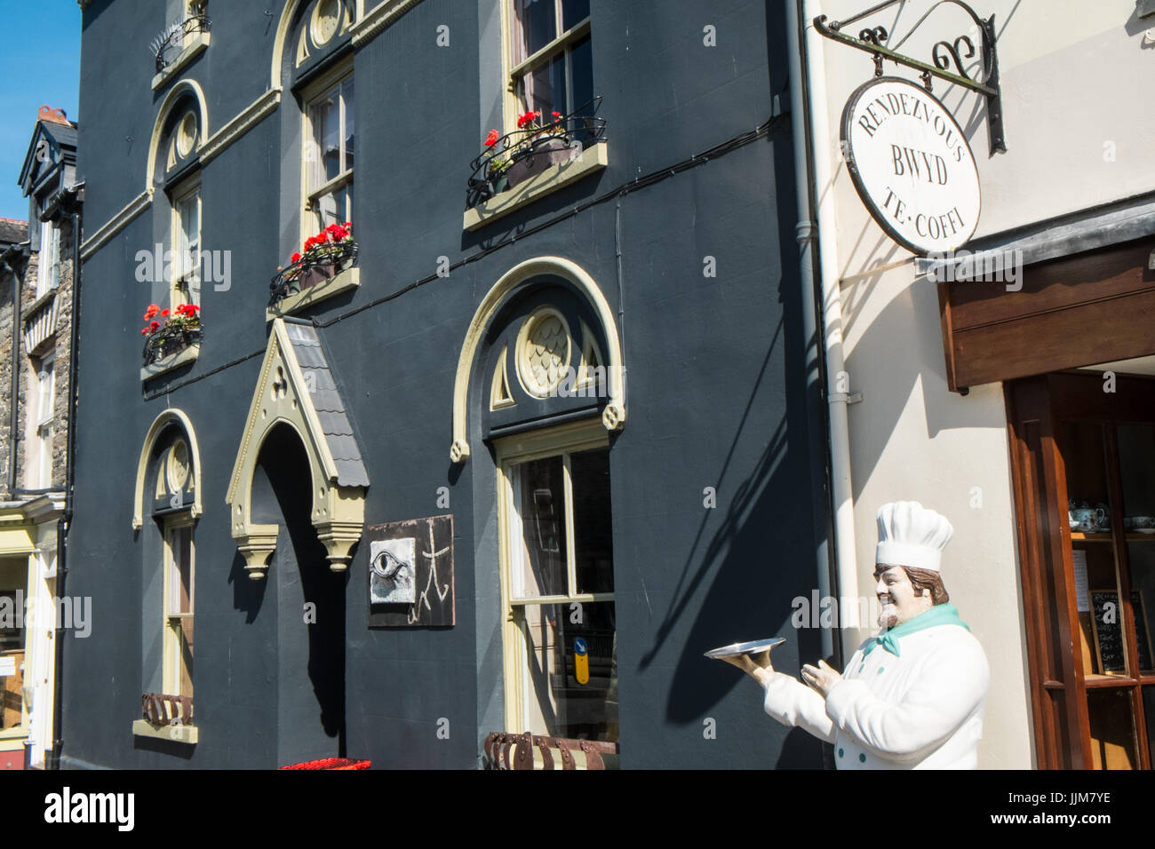 market,town,Mach,Machynlleth,shops,clock tower,clock tower,Powys,Mid ...
