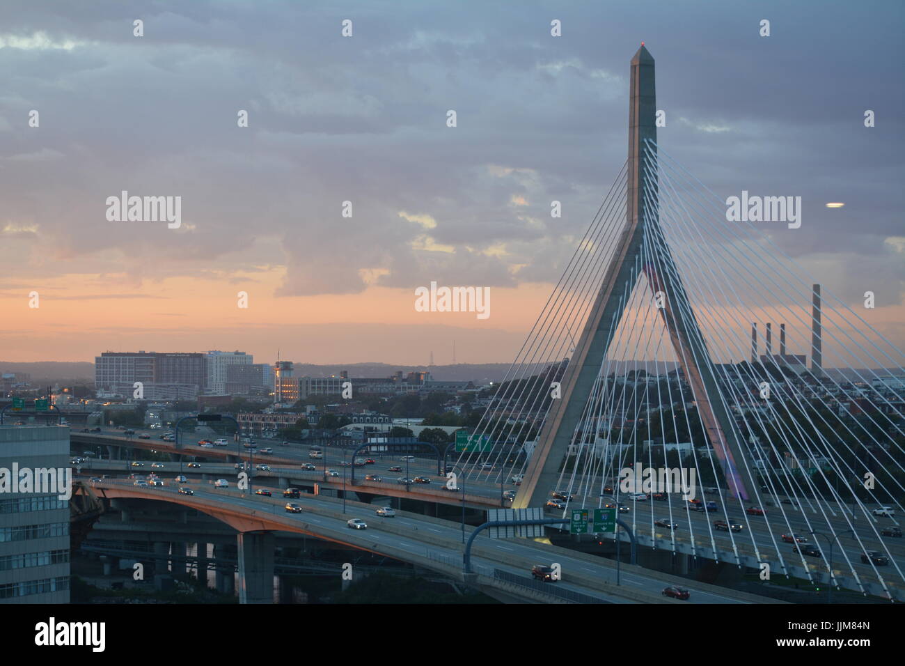 A view of the Zakim Bridge in Boston, Massachusetts Stock Photo - Alamy
