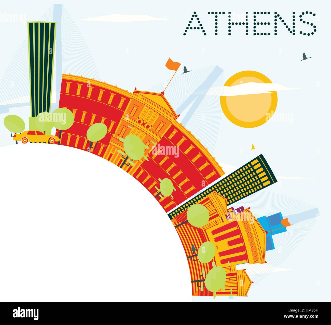 Athens skyline with color buildings Stock Vector Images - Alamy