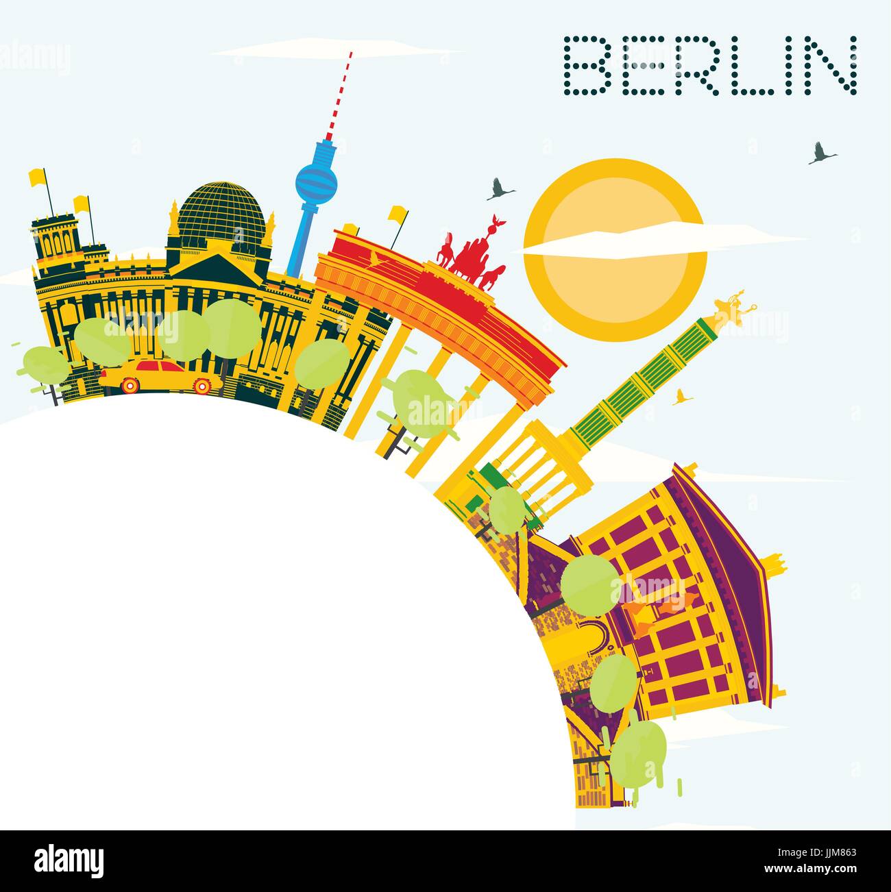 Berlin landmark red tower Stock Vector Images - Alamy