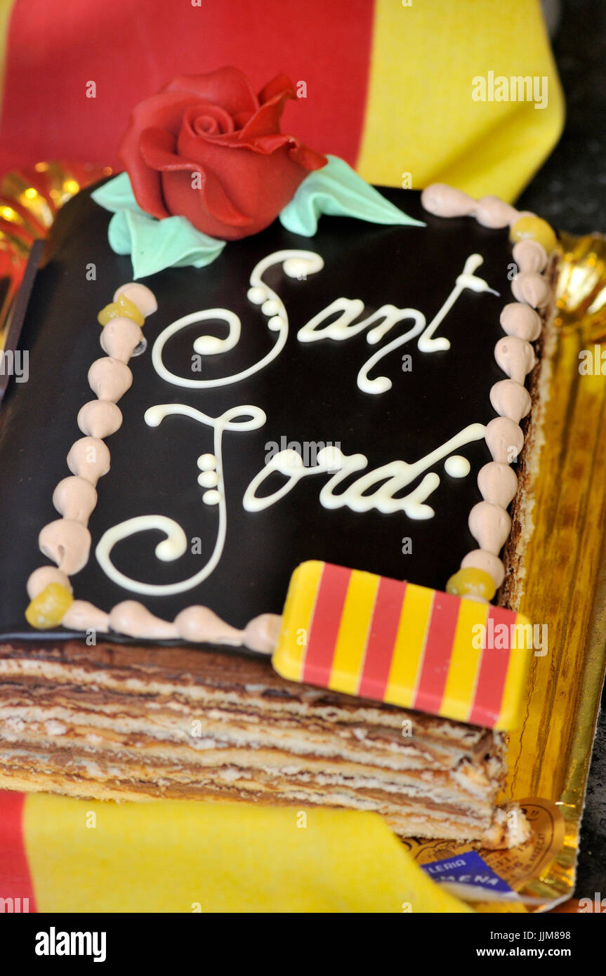 Cake. Saint George´s day in Catalonia Stock Photo - Alamy