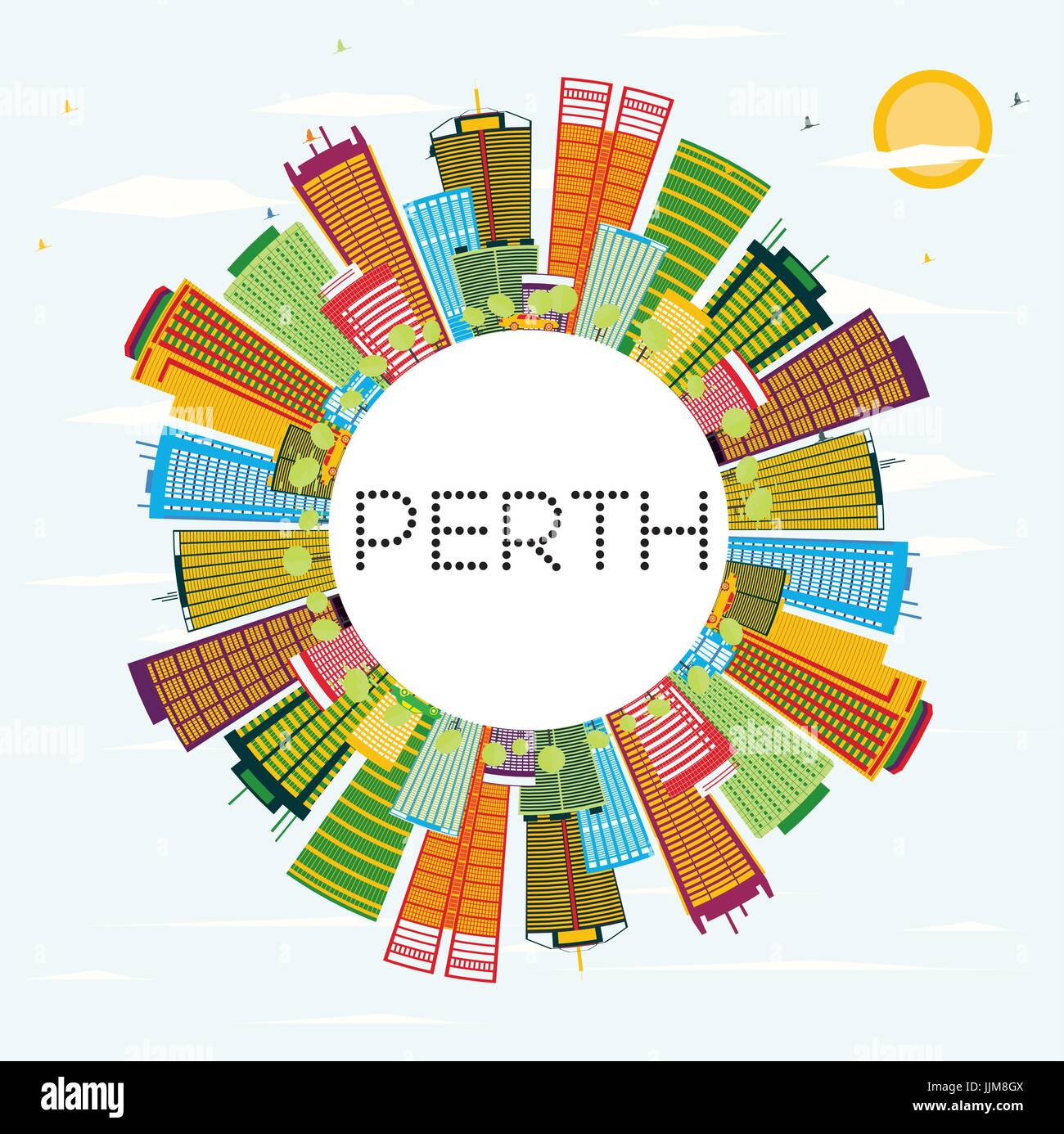 Perth city skyline silhouette hi-res stock photography and images - Alamy