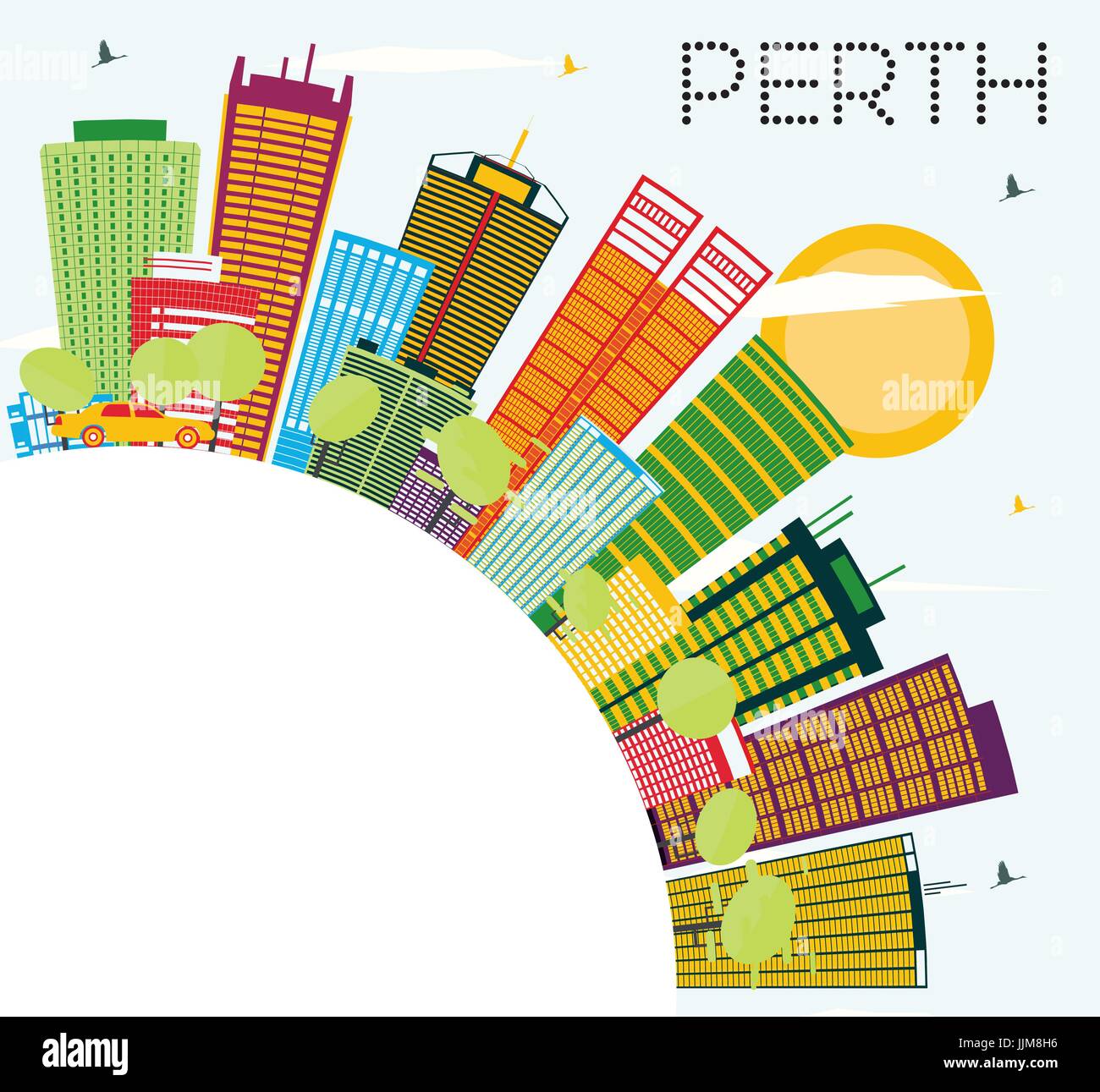Perth city skyline silhouette hi-res stock photography and images - Alamy