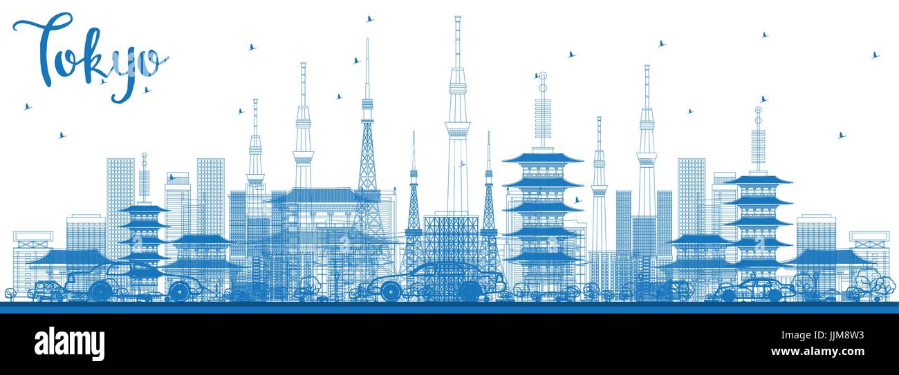 Tokyo city skyline vector silhouette hi-res stock photography and ...