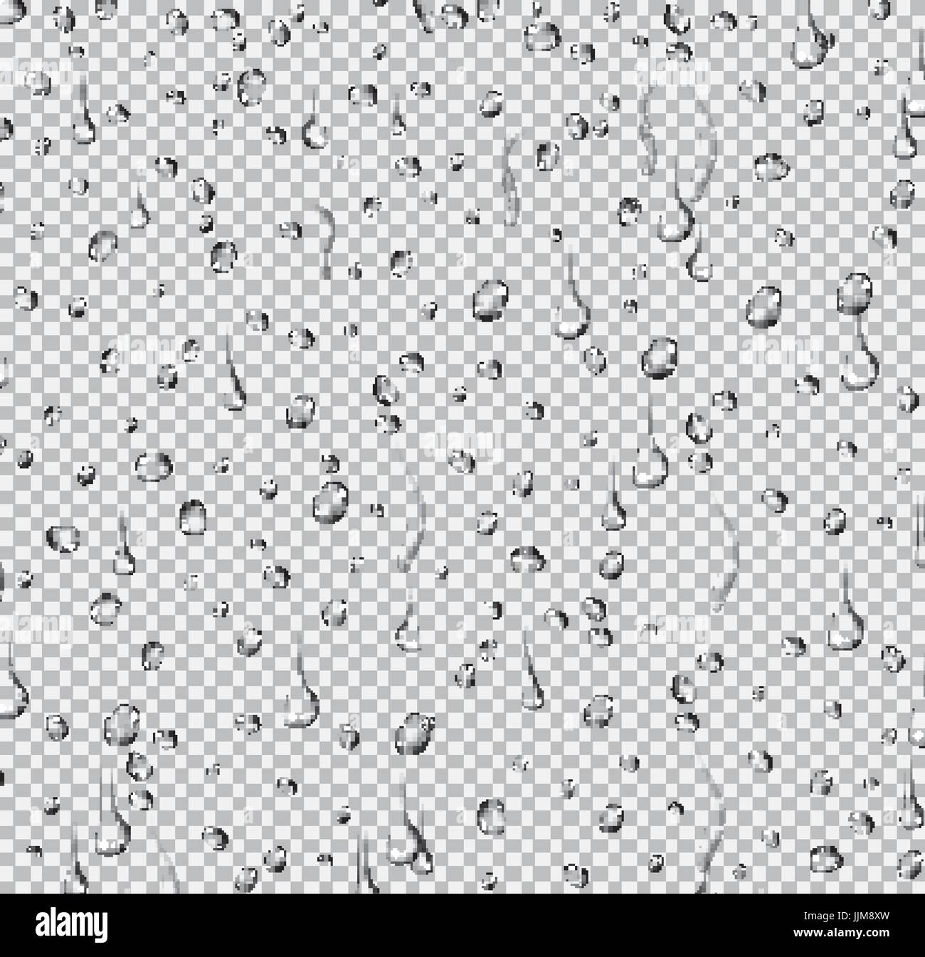 Realistic Water Drops on Transparent Background. Vector Illustration ...