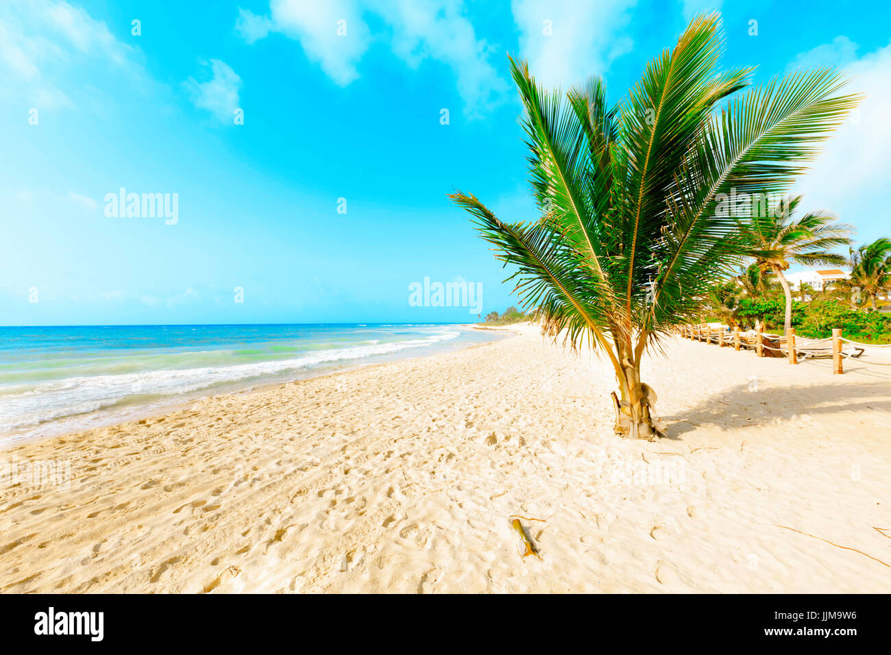 View of a tropical Caribbean Island paradise Stock Photo - Alamy