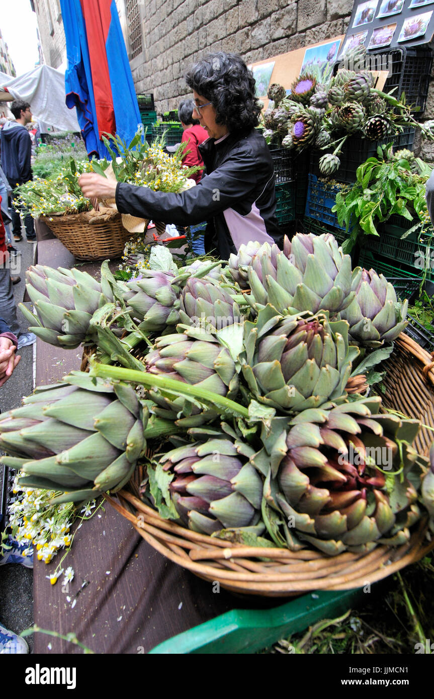 Sant Ponç fair on 11th May, Hospital street, Raval district. One of the ...