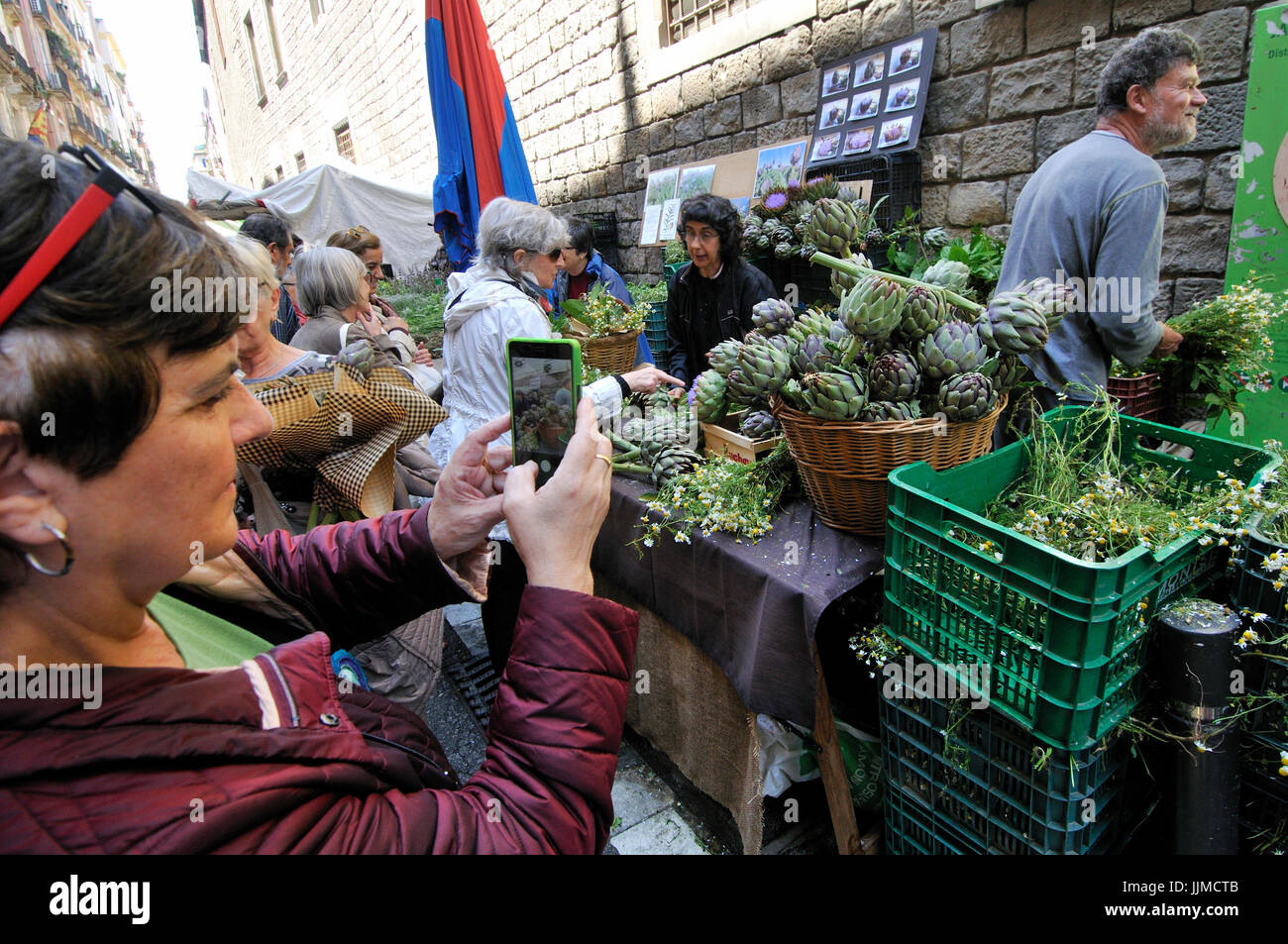 Sant Ponç fair on 11th May, Hospital street, Raval district. One of the ...