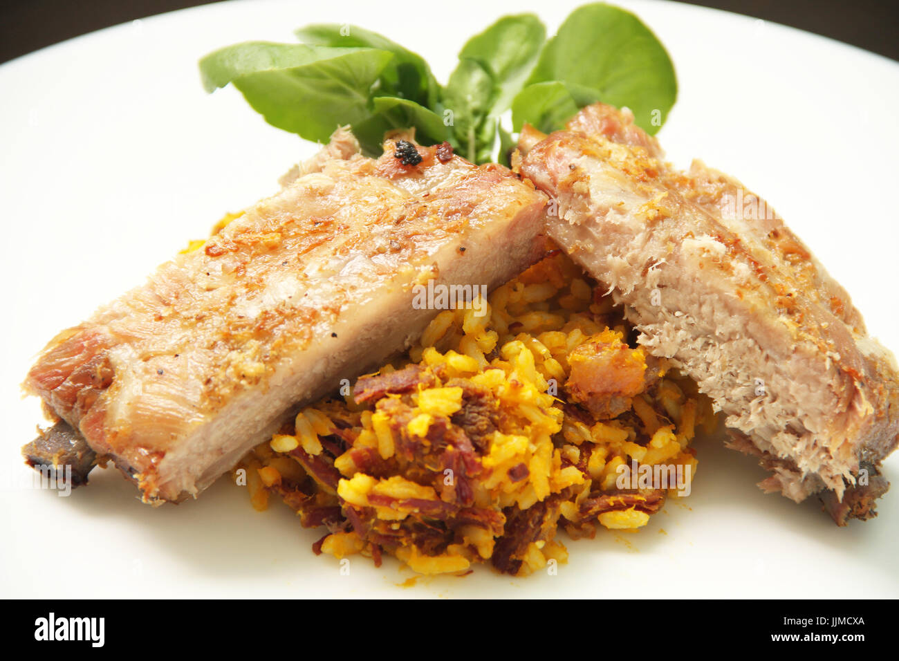 Pork ribs, Baião de dois, São Paulo, Brazil Stock Photo - Alamy