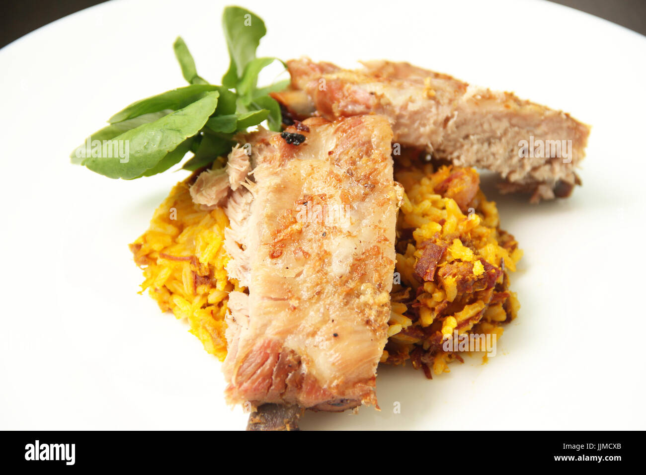 Pork ribs, Baião de dois, São Paulo, Brazil Stock Photo - Alamy