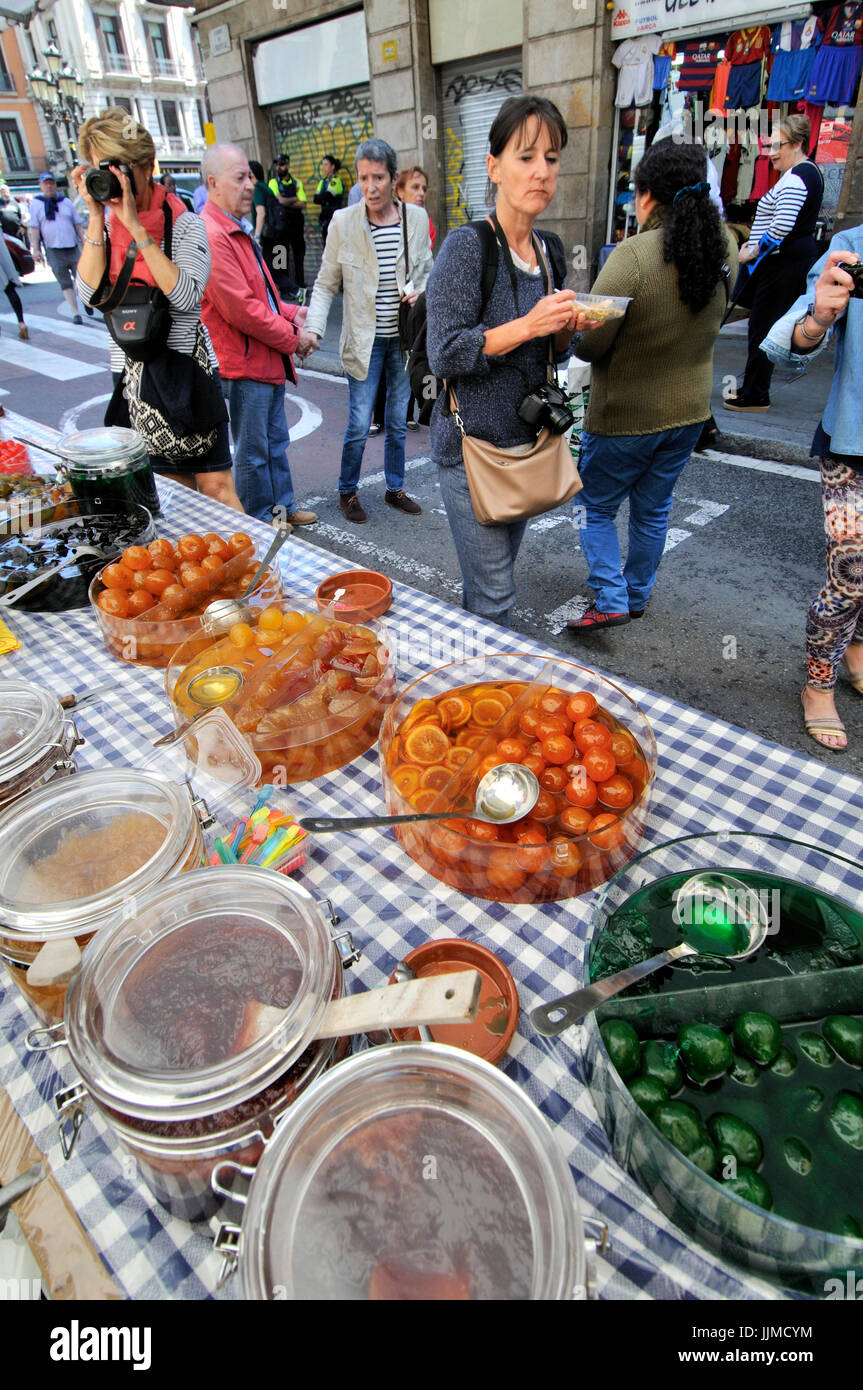 Sant Ponç fair on 11th May, Hospital street, Raval district. One of the ...