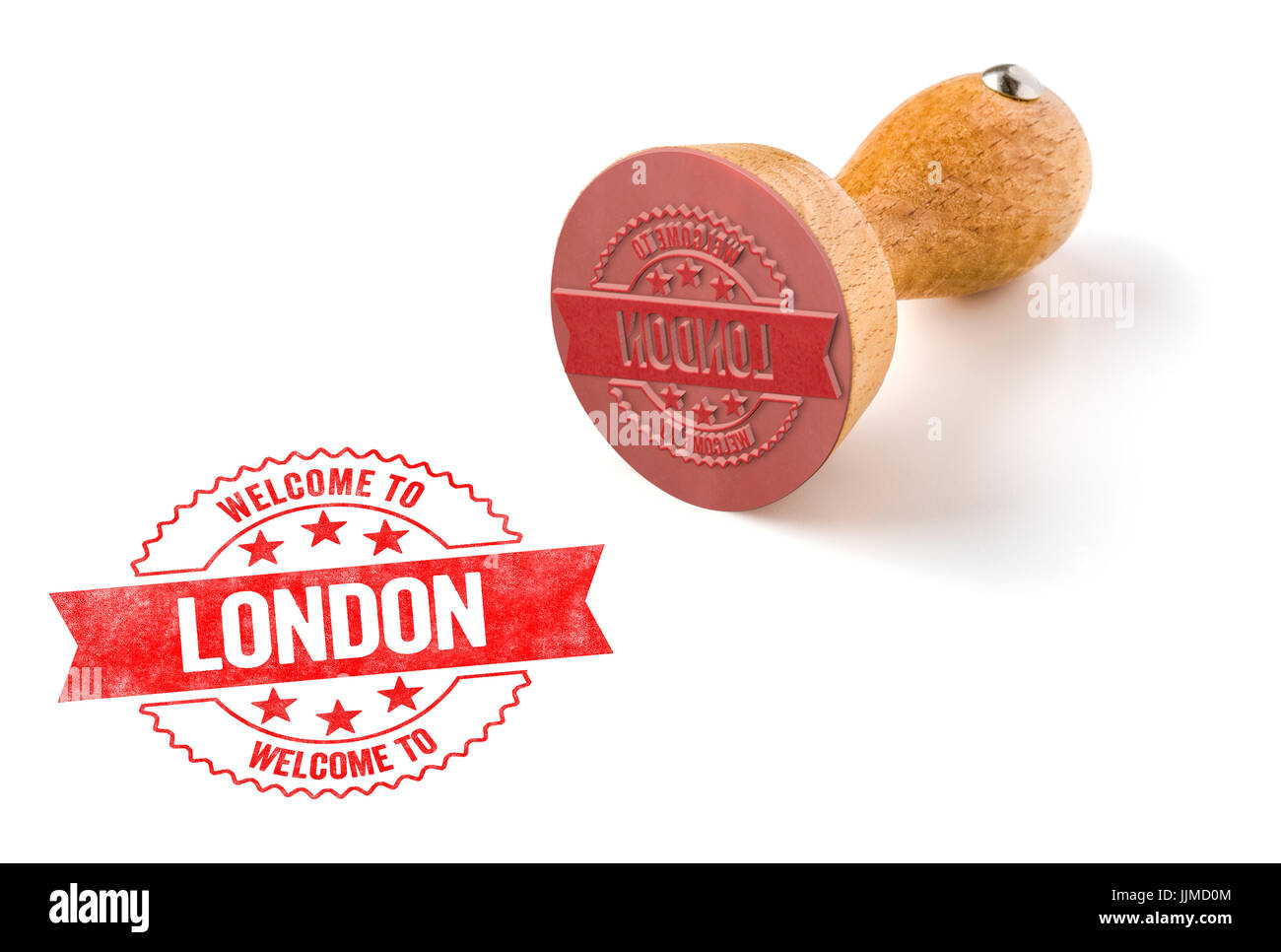 A rubber stamp on a white background - Welcome to London Stock Photo ...