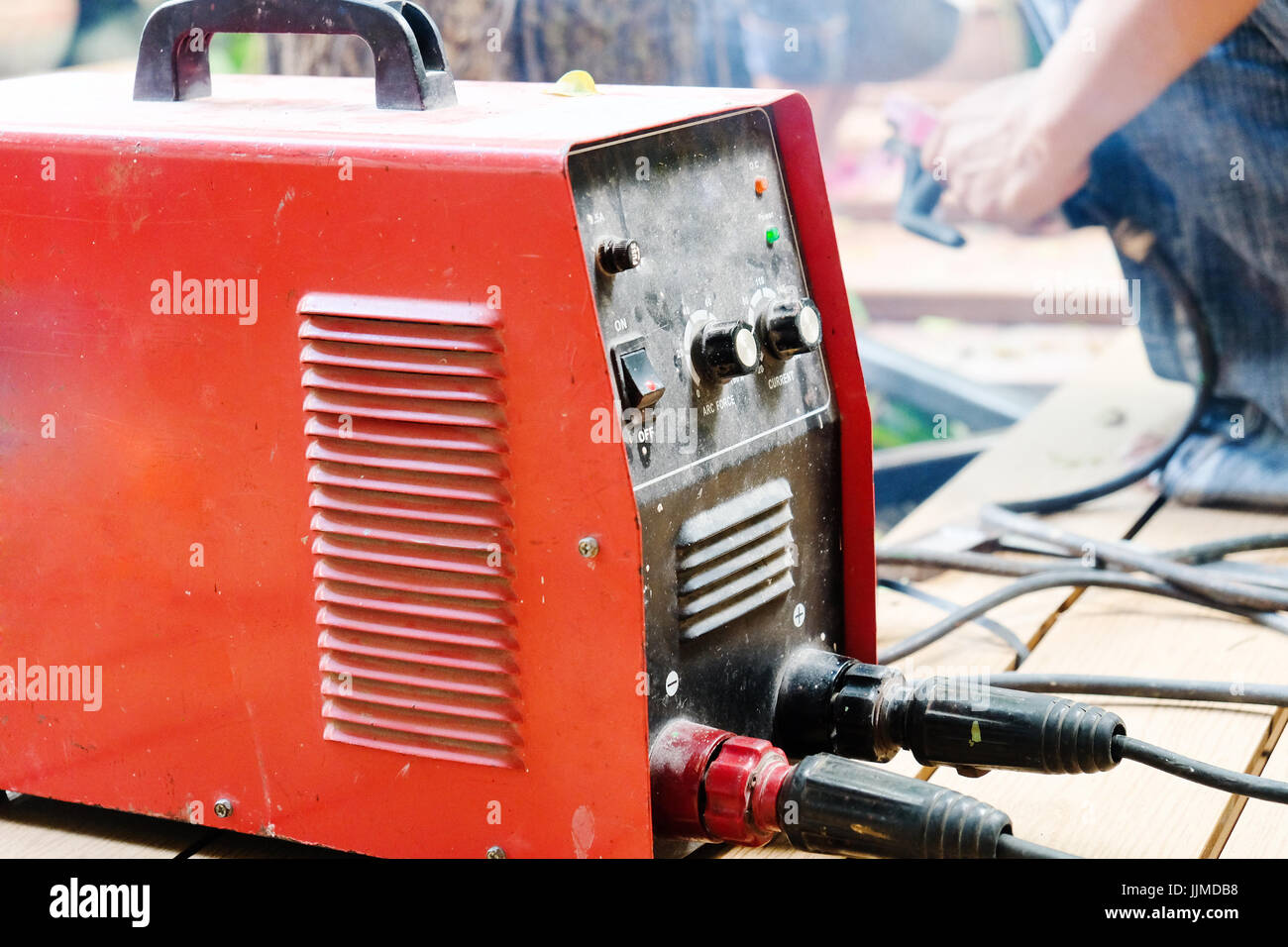 Metalworking / Industrial Worker, Welding Machine Stock Photo - Alamy