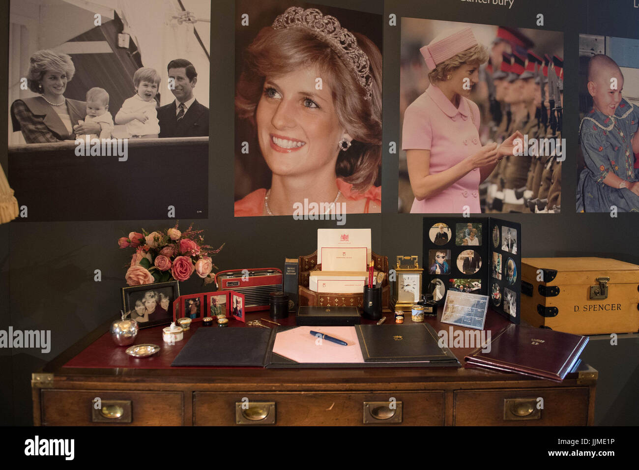 Embargoed to 0001 Friday July 21 Items on the desk from the Kensington ...