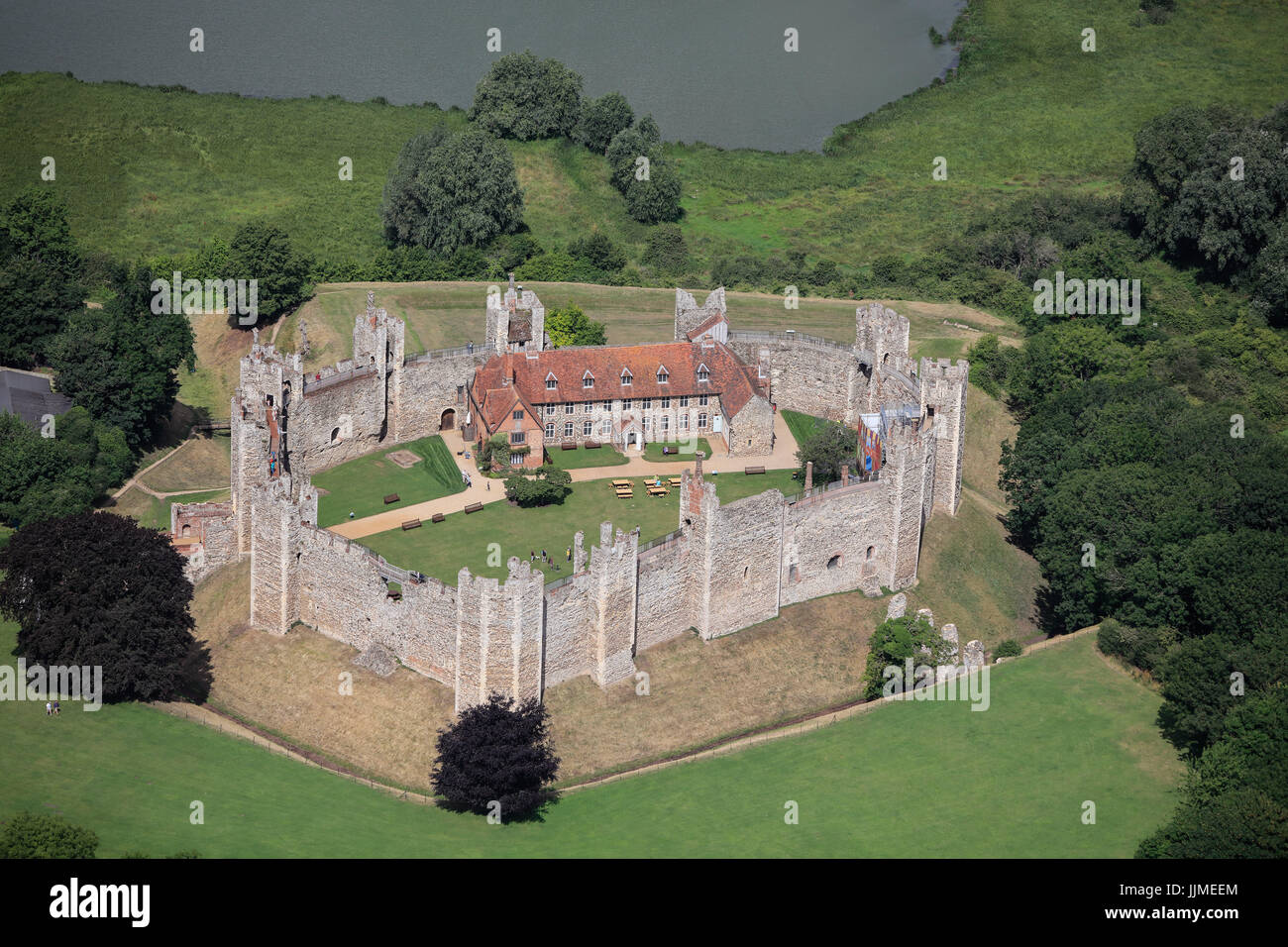 An aerial view of Framlingham Castle, Suffolk Stock Photo - Alamy