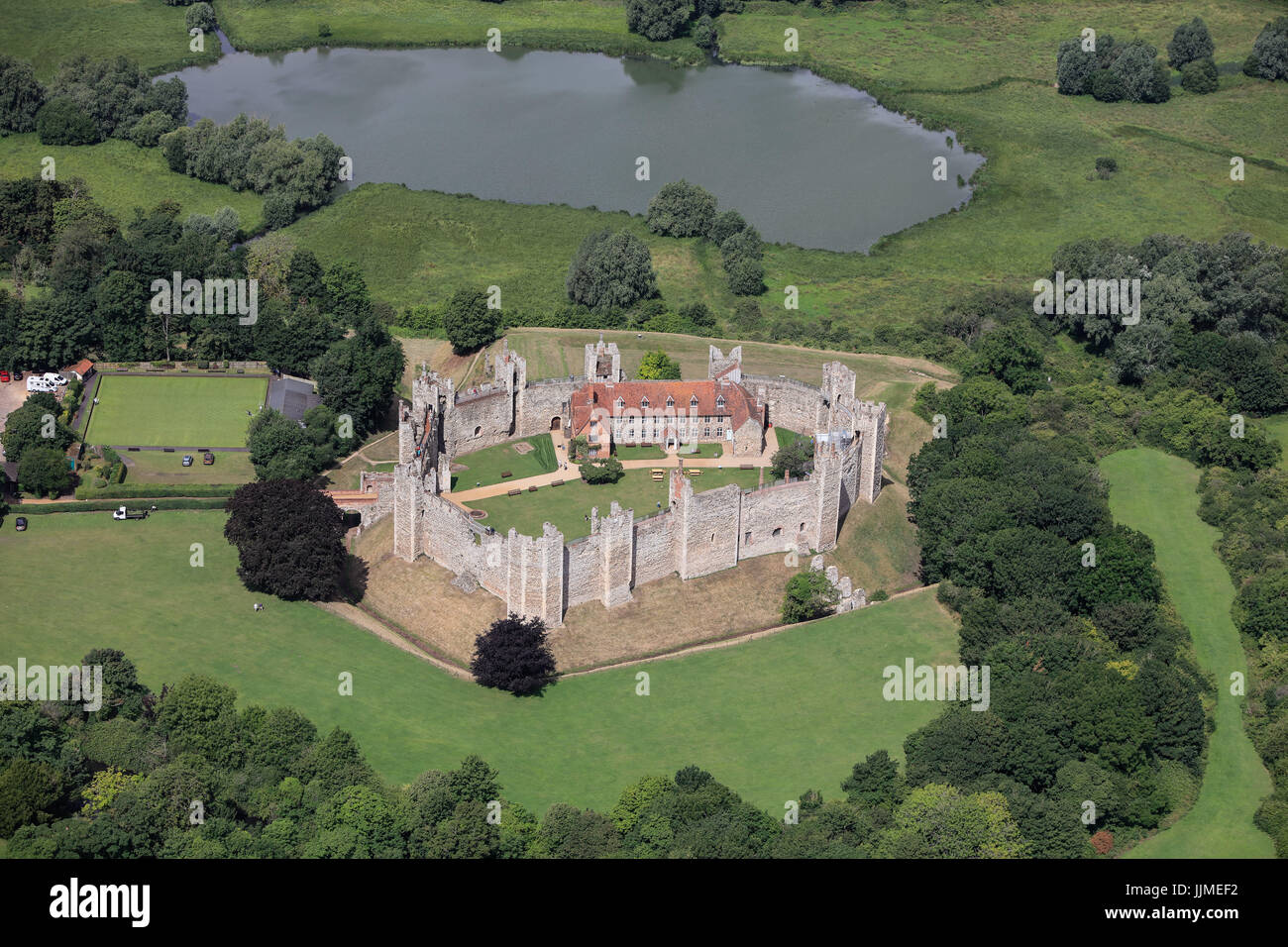 An aerial view of Framlingham Castle, Suffolk Stock Photo - Alamy