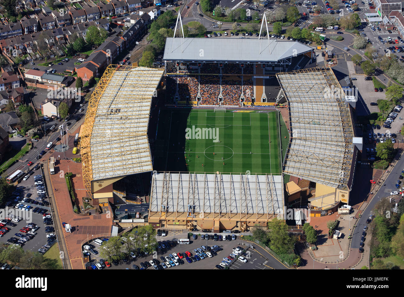 An aerial view of Molineux Stadium, home of Wolverhampton Wanderers FC ...