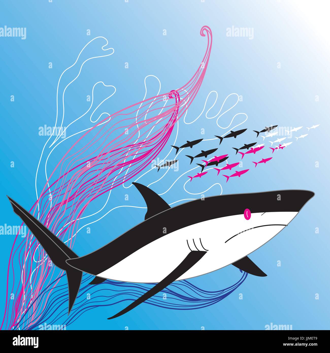 Vector illustration of a large shark Stock Vector Image & Art - Alamy