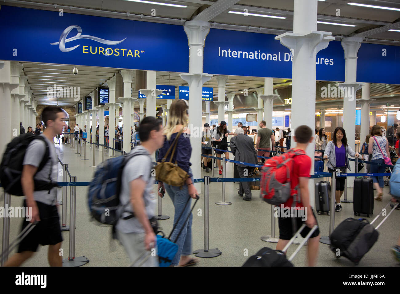 Eurostar International Departures train terminal, King's Cross St ...
