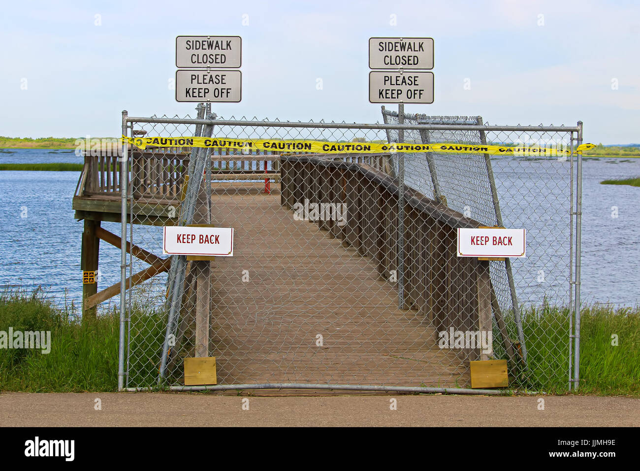 A lookout boardwalk closed due to safety issues Stock Photo - Alamy