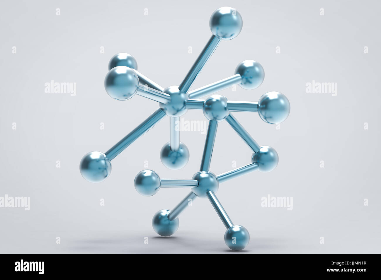 3d rendering blue molecule structure on grey background Stock Photo - Alamy