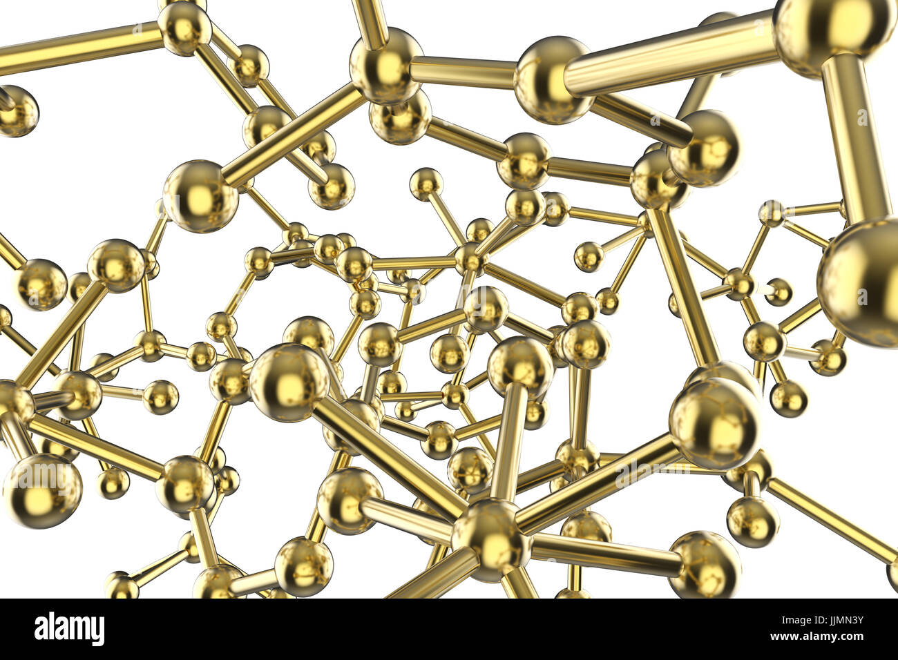 3d rendering golden molecule structure isolated on white Stock Photo ...