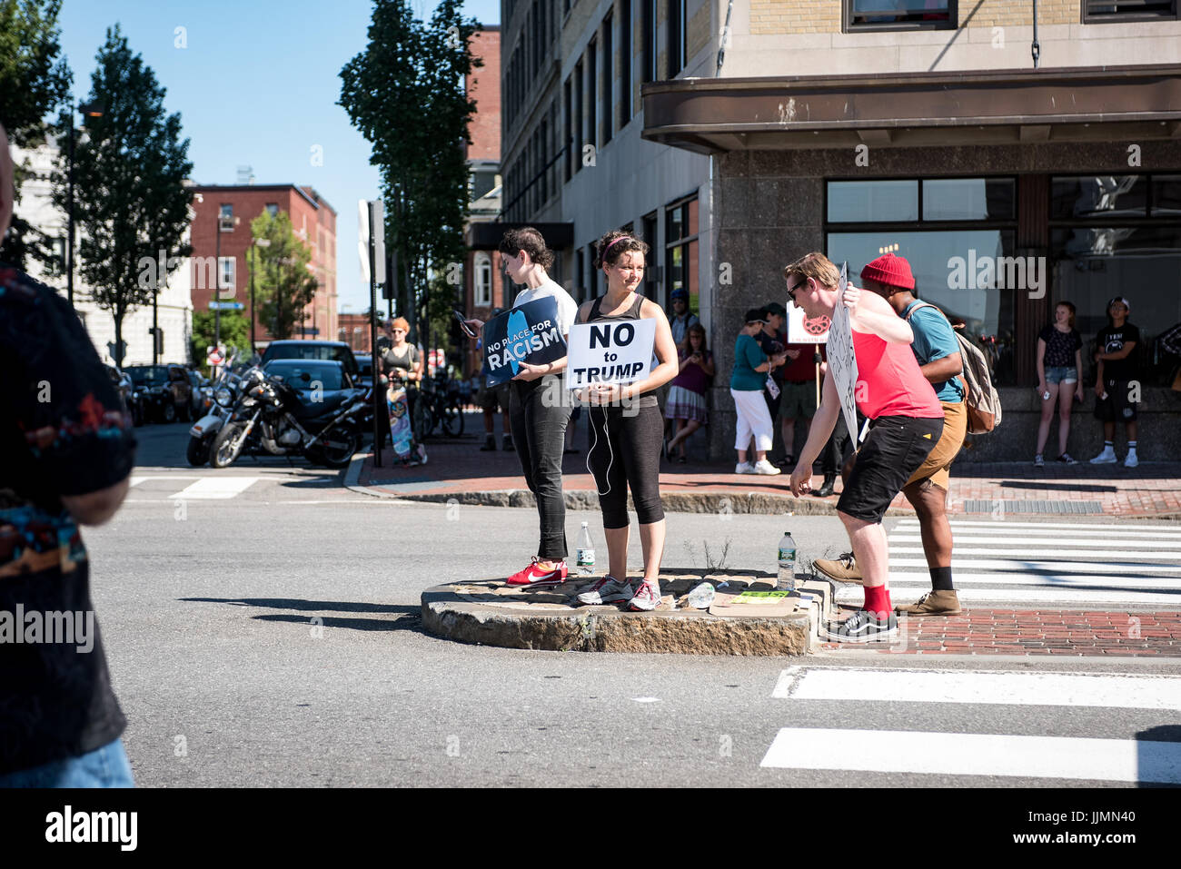 protestors, fake candidates, and vendors at the Trump rally in Portland ...