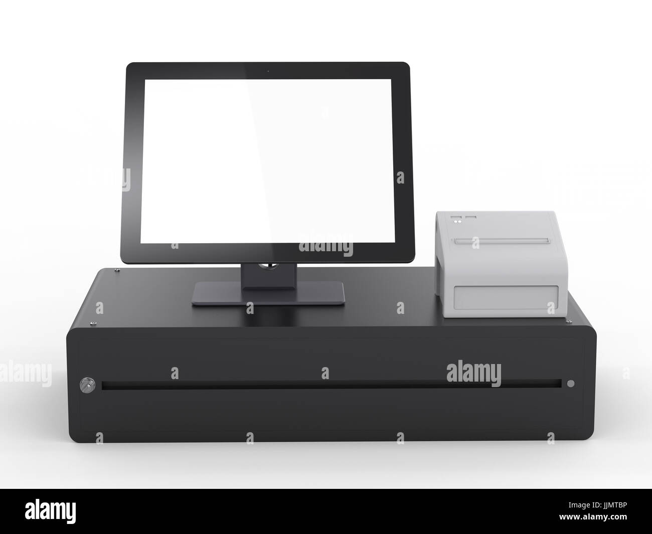 3d rendering empty screen cashier machine or cash register Stock Photo ...