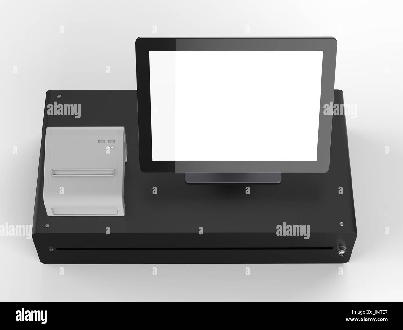 3d rendering empty screen cashier machine or cash register Stock Photo ...